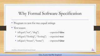Formal Software Specification part 1 | PPT