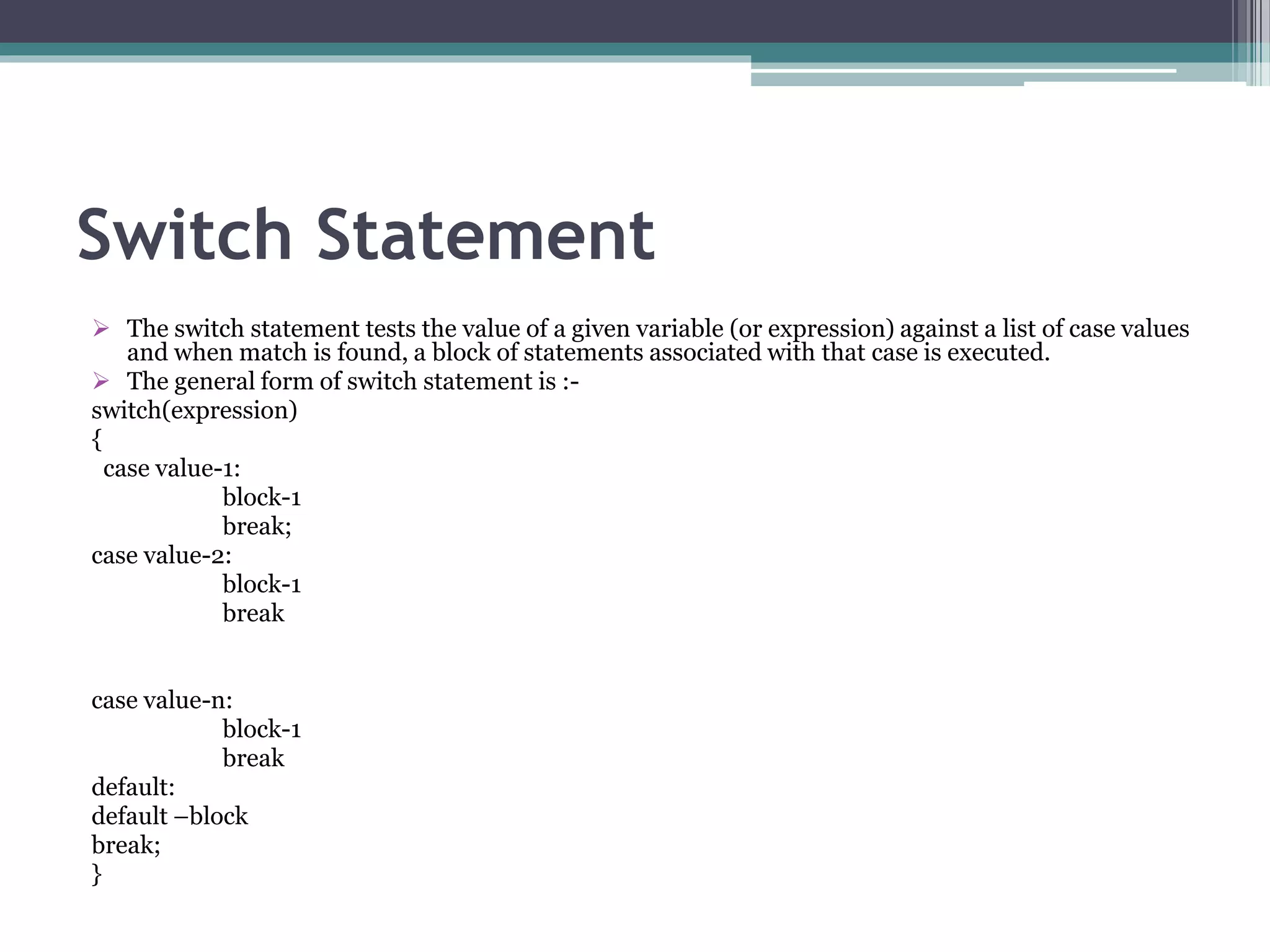 Program control statements in c# | PPTX