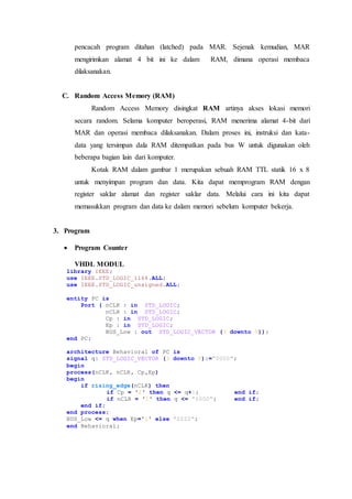 Program Counter, Memory Address Register dan Random Access Memory | PDF