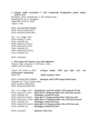 Program dan fowchart menghidupkan 2 led kedap kedip | PDF