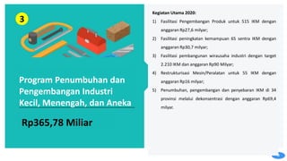 Program dan Kegiatan Kementerian Perindustrian Tahun 2020 | PPT