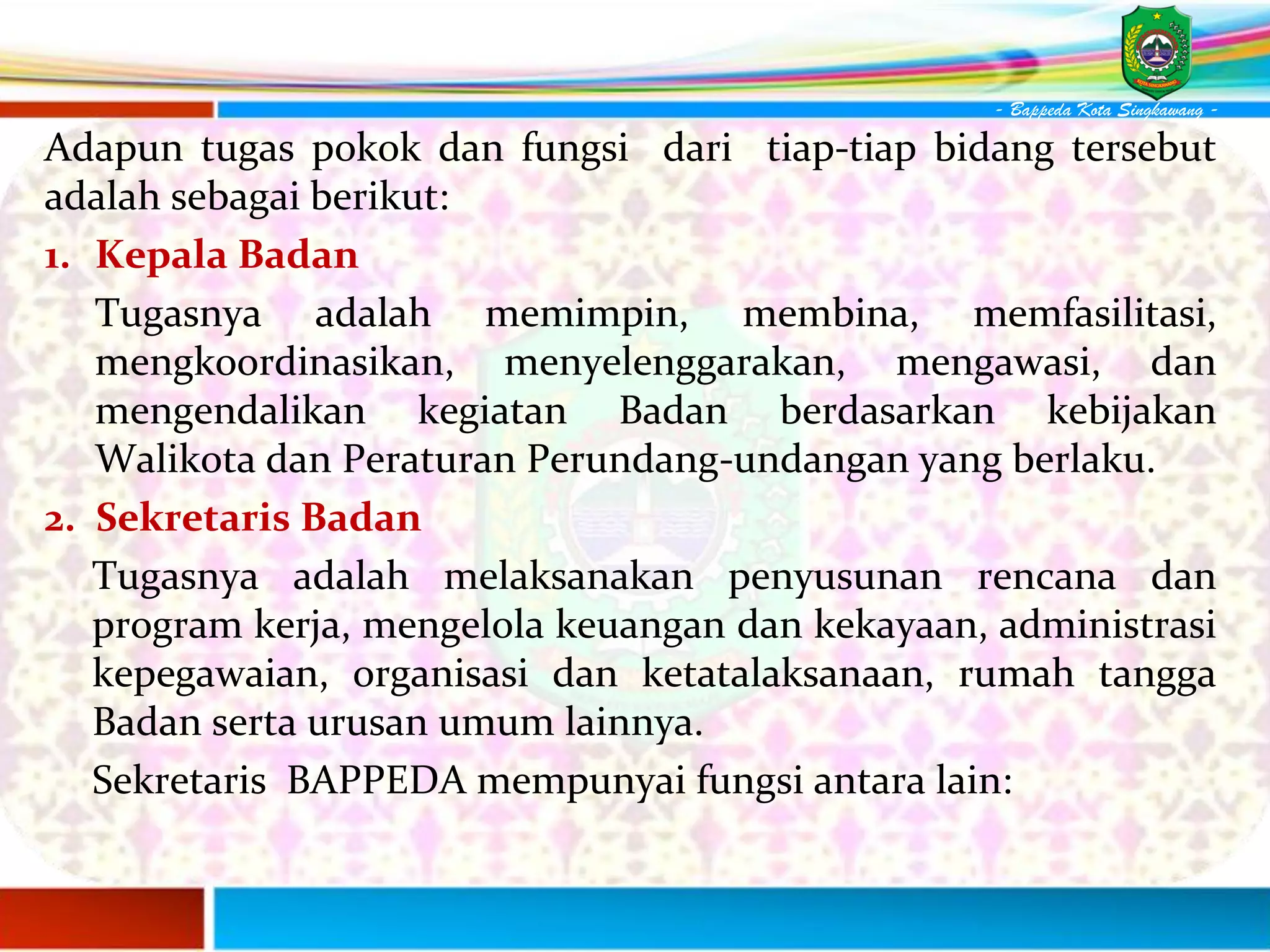 Program dan Kegiatan Unggulan Bappeda Tahun 2013 | PDF