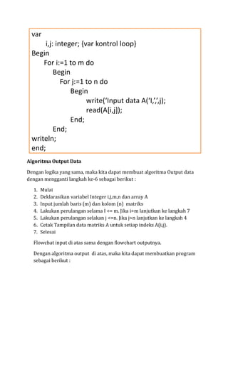 Program Input dan output data matrik | PDF