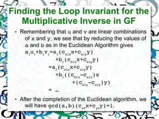 Program Derivation of Matrix Operations in GF | ODP