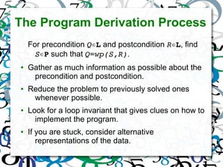 Program Derivation of Matrix Operations in GF | ODP