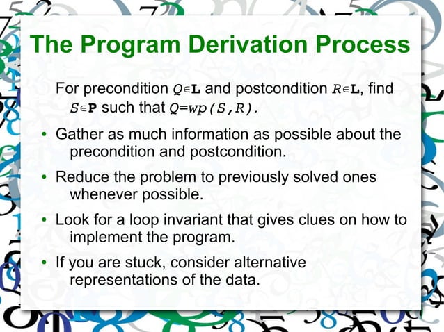 Program Derivation of Matrix Operations in GF | ODP