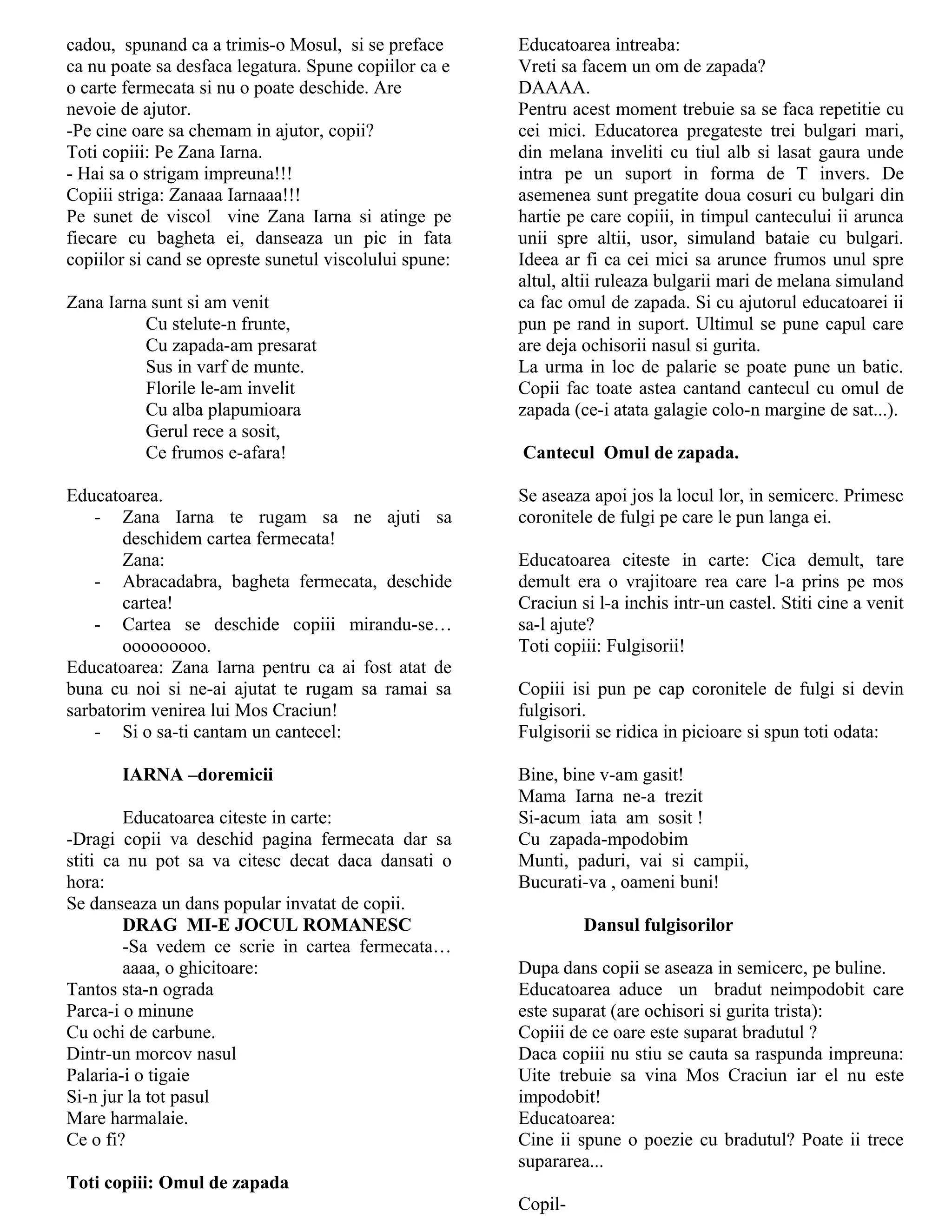 Program de serbare la craciun | DOC