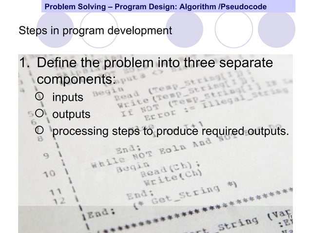 Program Design And Problem Solving Techniques Ppt Programming Languages Computing