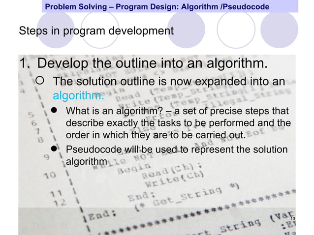 Program Design And Problem Solving Techniques Ppt Programming Languages Computing