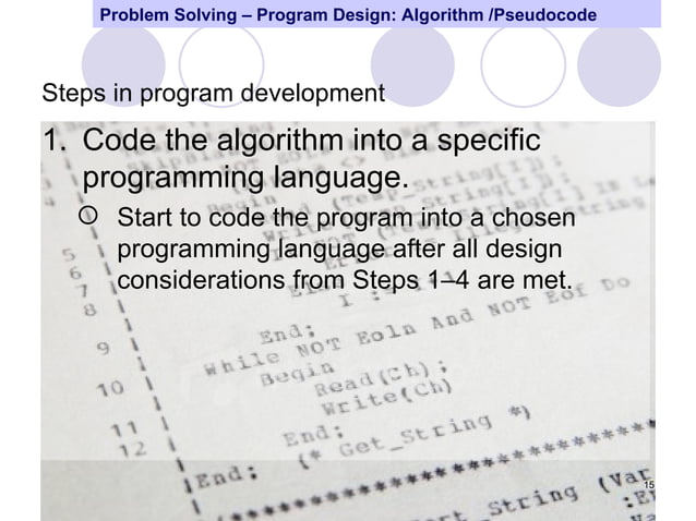 Program Design And Problem Solving Techniques Ppt Programming Languages Computing