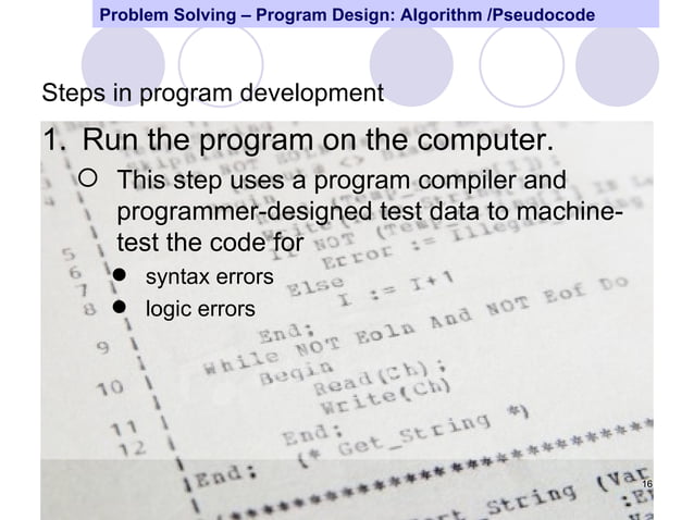 Program Design And Problem Solving Techniques Ppt Programming Languages Computing