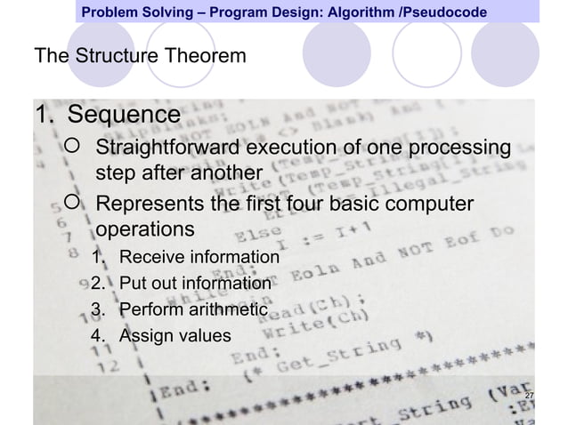 Program Design And Problem Solving Techniques Ppt Programming Languages Computing