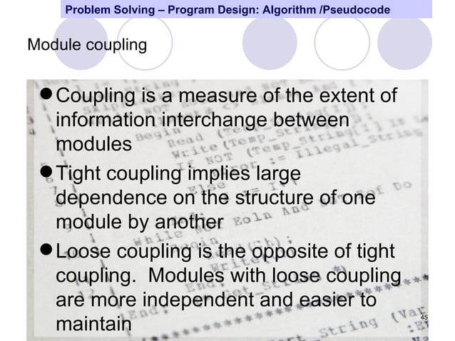 Program design and problem solving techniques | PPT | Programming Languages | Computing