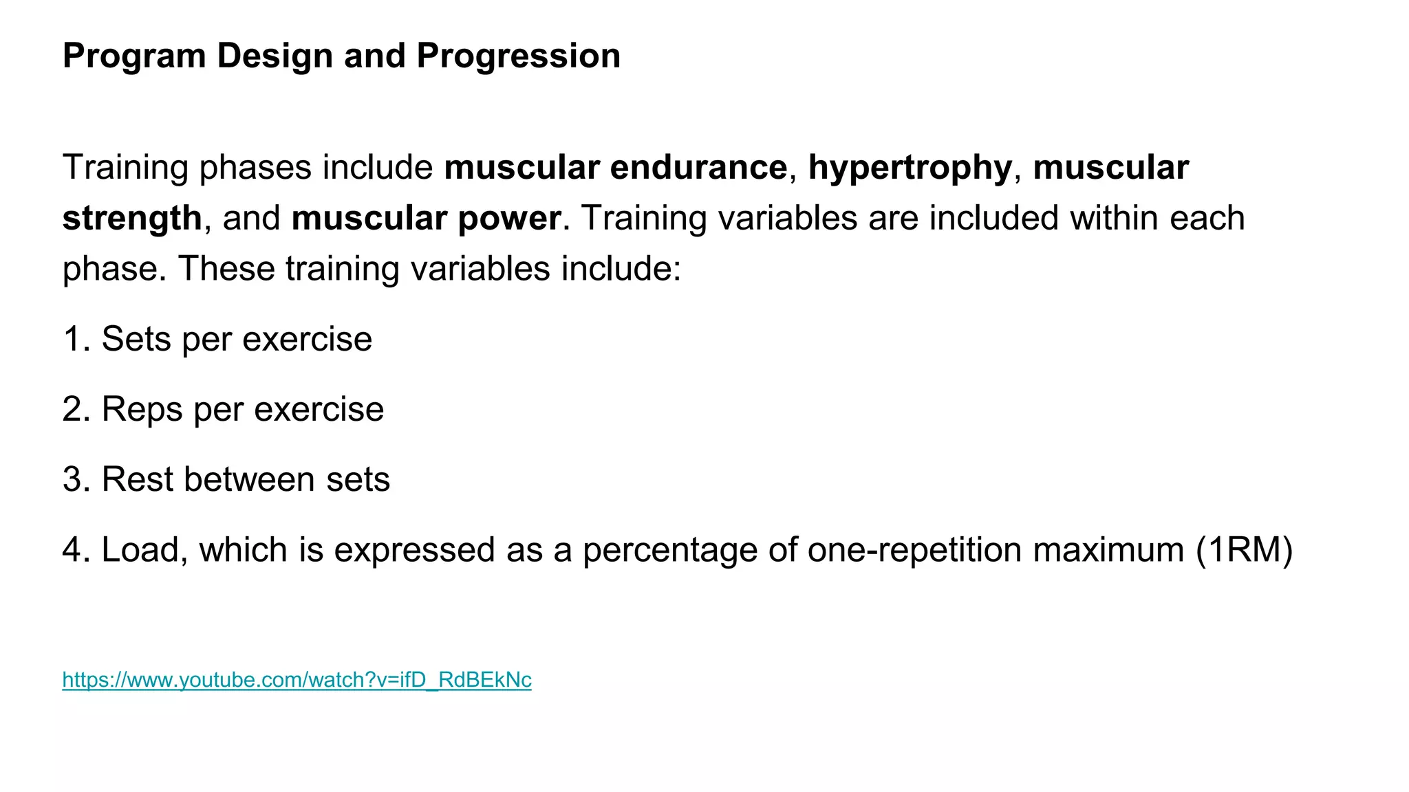 Program design and progression week 7 | PPT