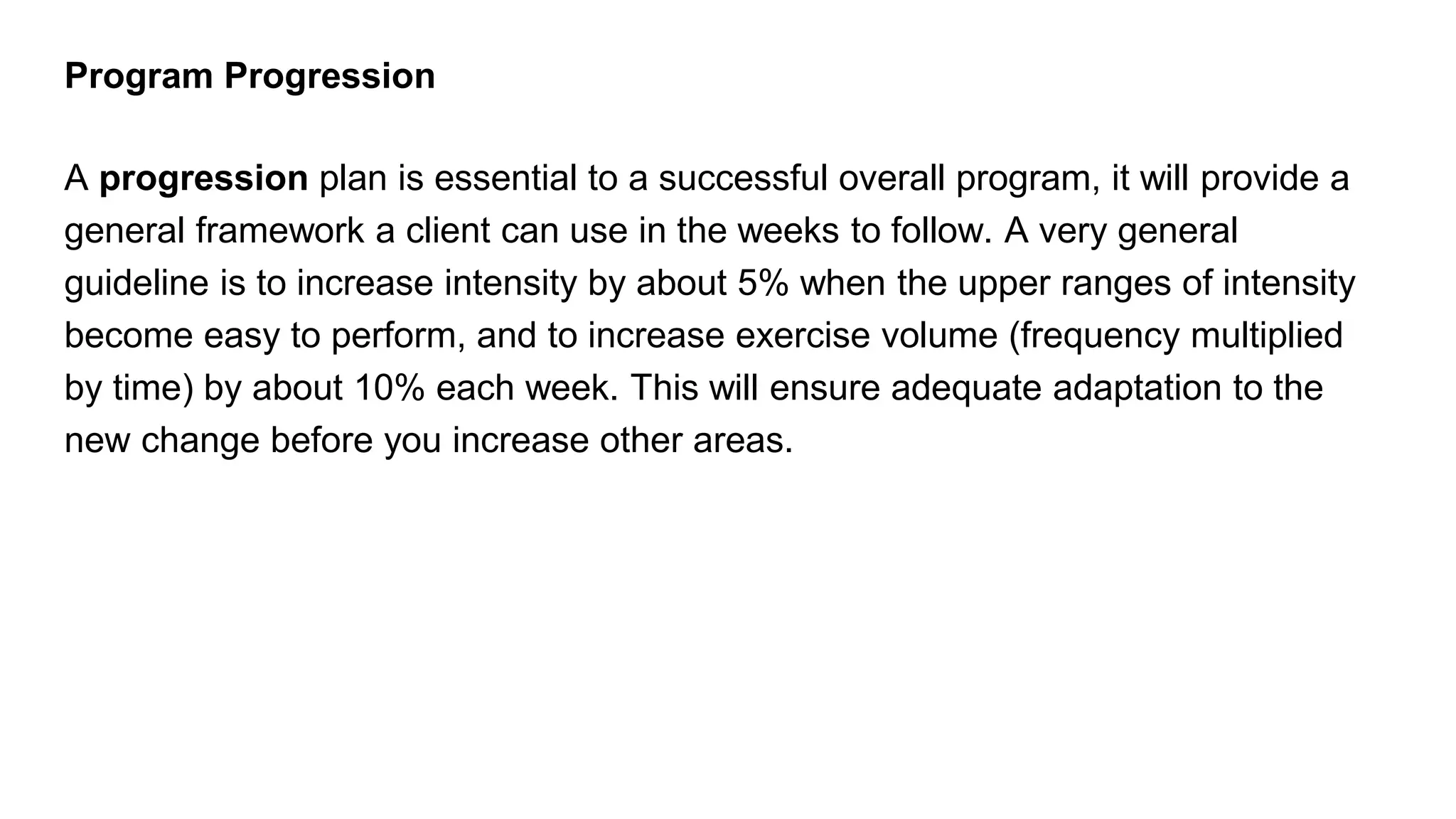 Program design and progression week 7 | PPT