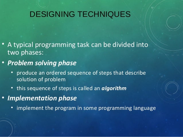 Program design techniques