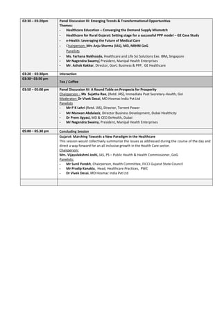 Healthcare Seminar Program Details | DOCX