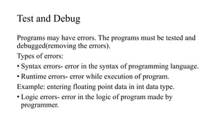 computer science presentation on program development cycle | PPT
