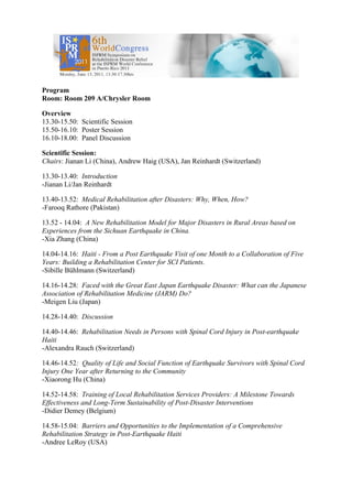 Program disaster symposium crdr_isprm11 | PDF