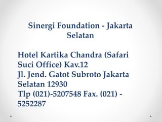 REKENING DONASI PROGRAM SINERGI FOUNDATION | PPT