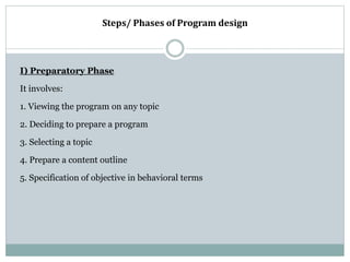Programe design | PPT
