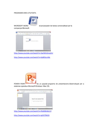 Programes mes utilitzats | PDF