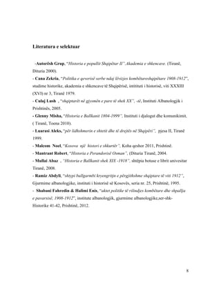 Programet serbe fundi shek. XIX, fillimi shek. XX-të për pushtim | DOC