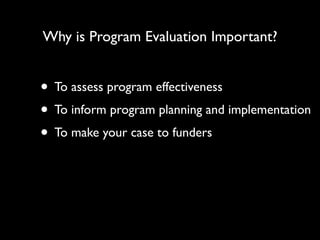Program evaluation | KEY