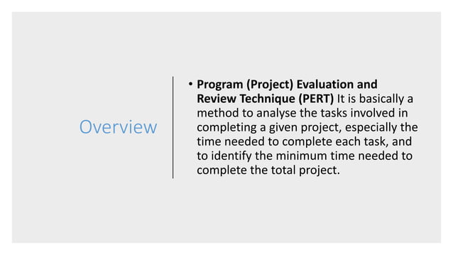 Program evaluation and review technique | PPTX | Computer Software and Applications | Computing