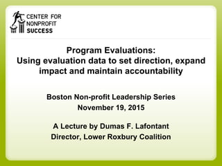Program Evaluations | PPT