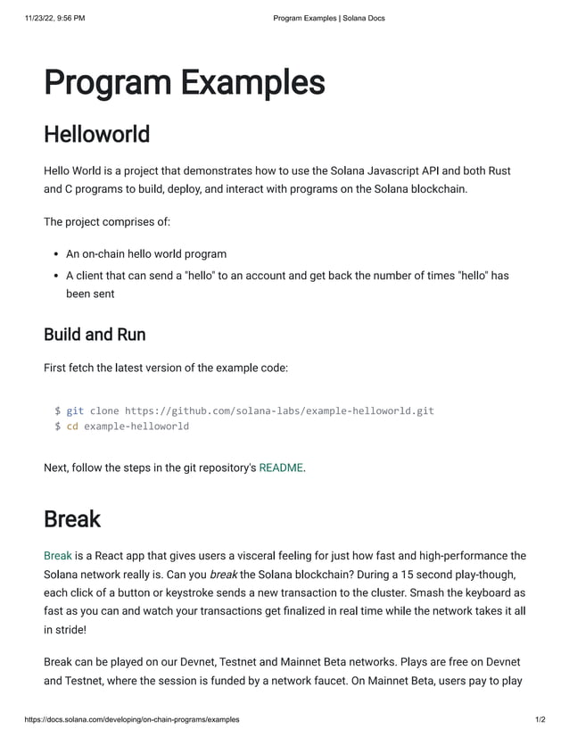 Program Examples on Solana Research | PDF