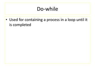 Program flow control 2 | PPTX