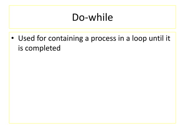 Program flow control 2 | PPTX