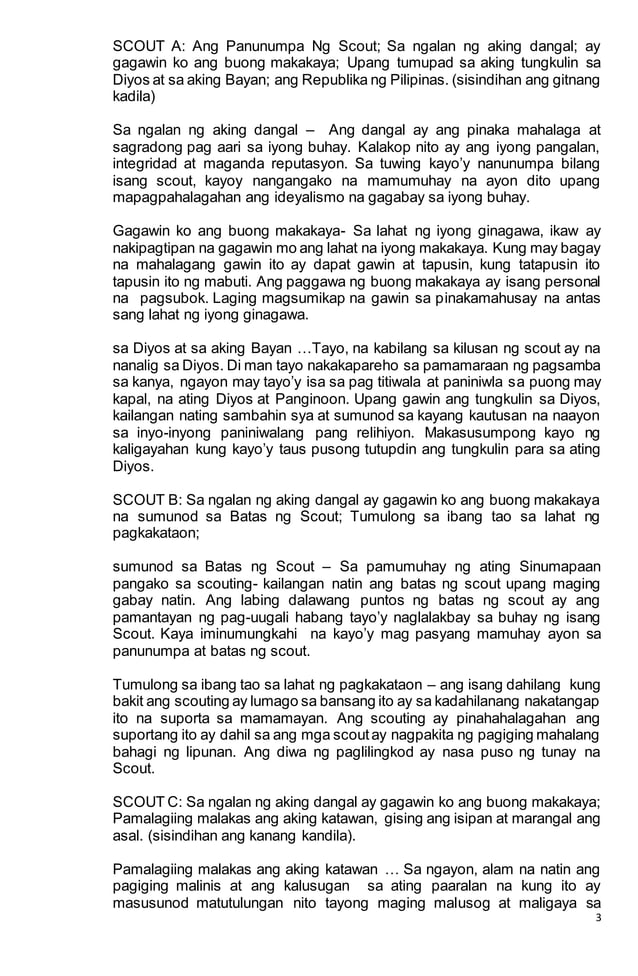 Program for investiture tagalog version Script and Spiel | DOCX