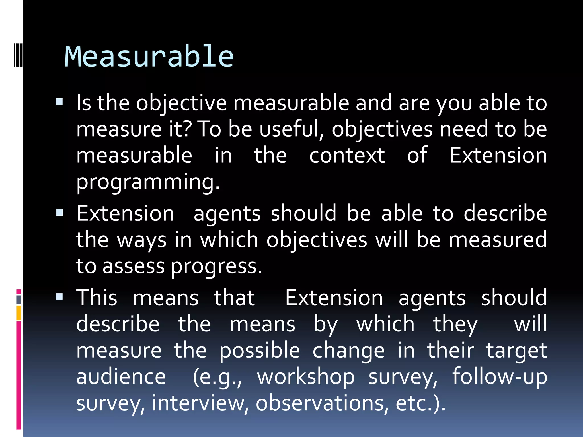 Agricultural extension program goals and objectives .ppt