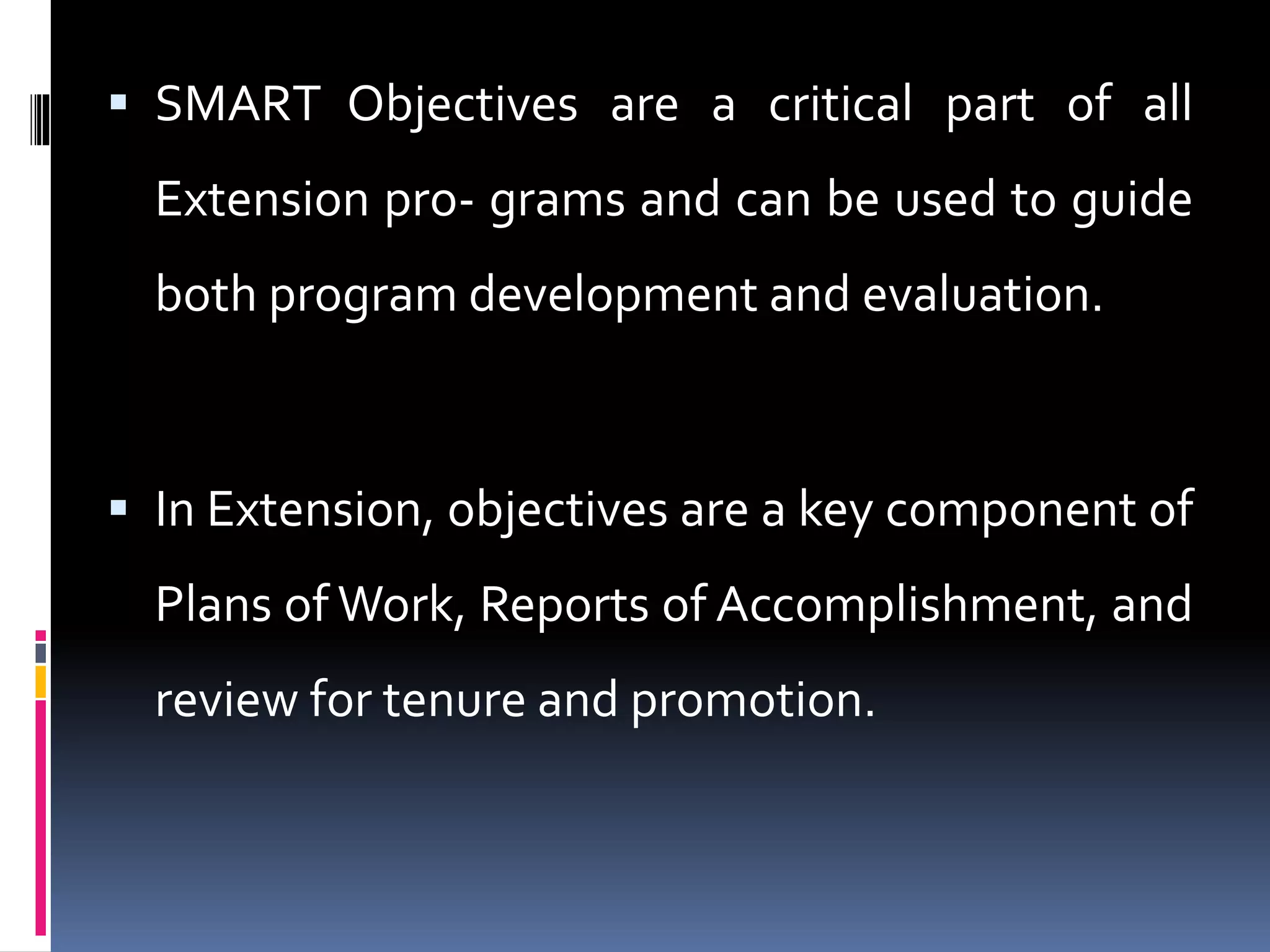 Agricultural extension program goals and objectives .ppt