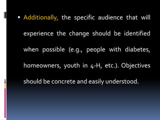 Agricultural extension program goals and objectives .ppt