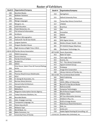 Florida Library Association Conference Guide - 2015 | PDF