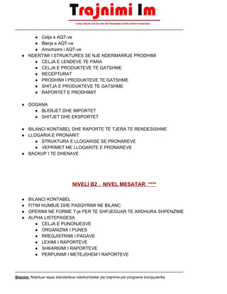 PROGRAMI PER KURSIN ALPHA BUSINESS | PDF