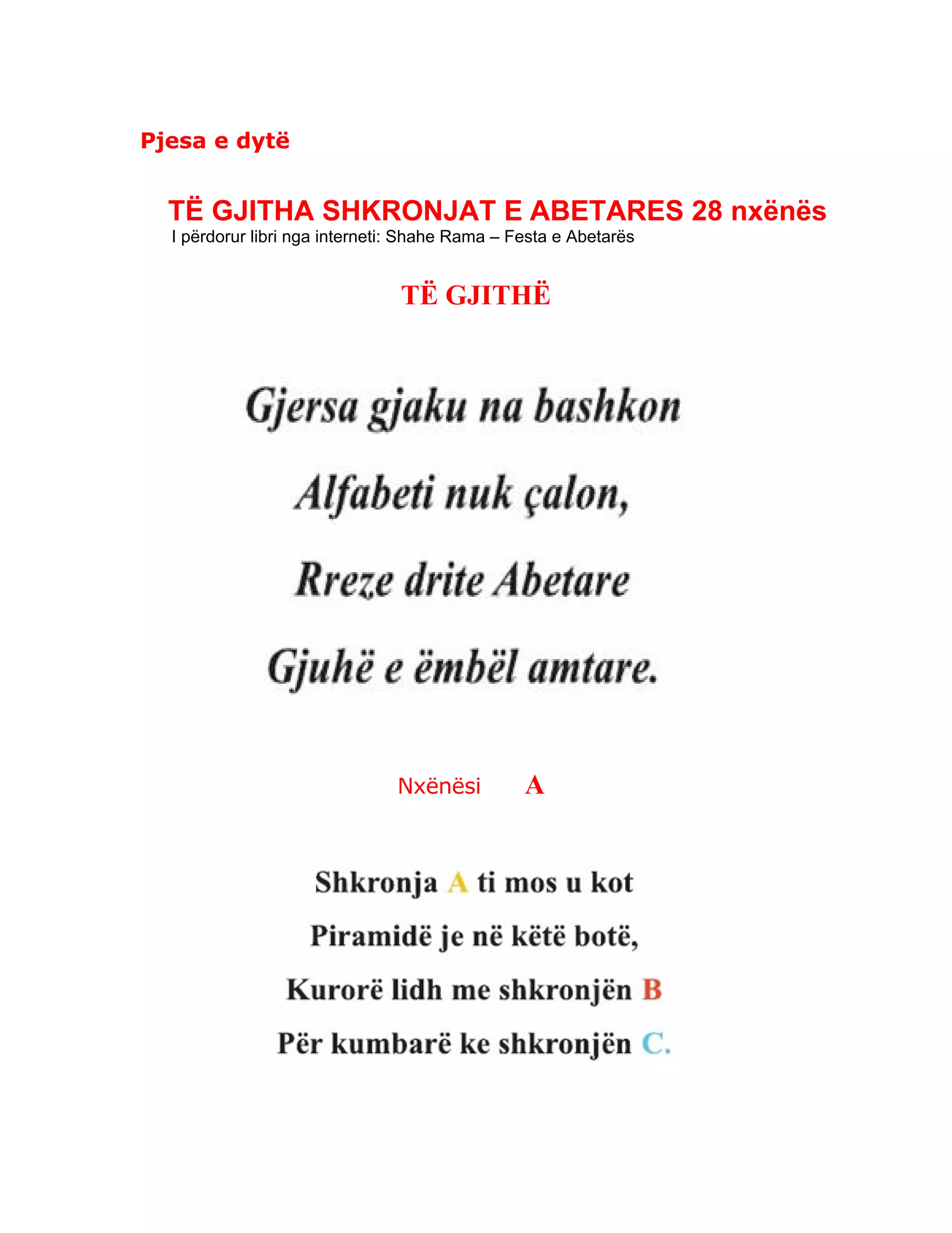 Programi festa e abetares. agime komplet | PDF