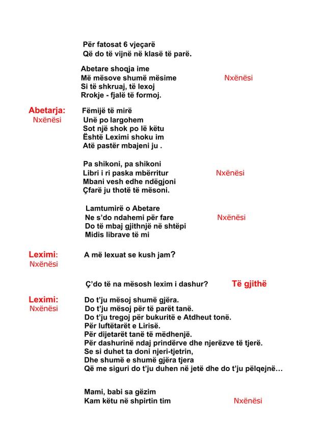 Programi festa e abetares. agime komplet | PDF