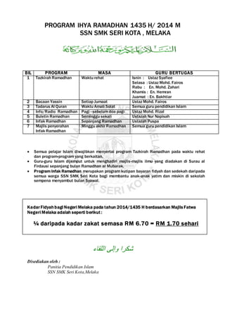 Program Ihya Ramadhan 1435 H | PDF