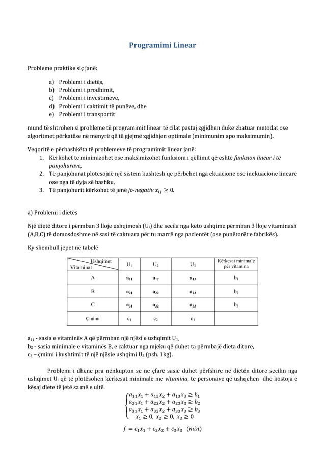 Programimi Linear | DOCX