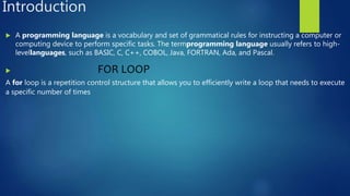 Programing array and function | PPT
