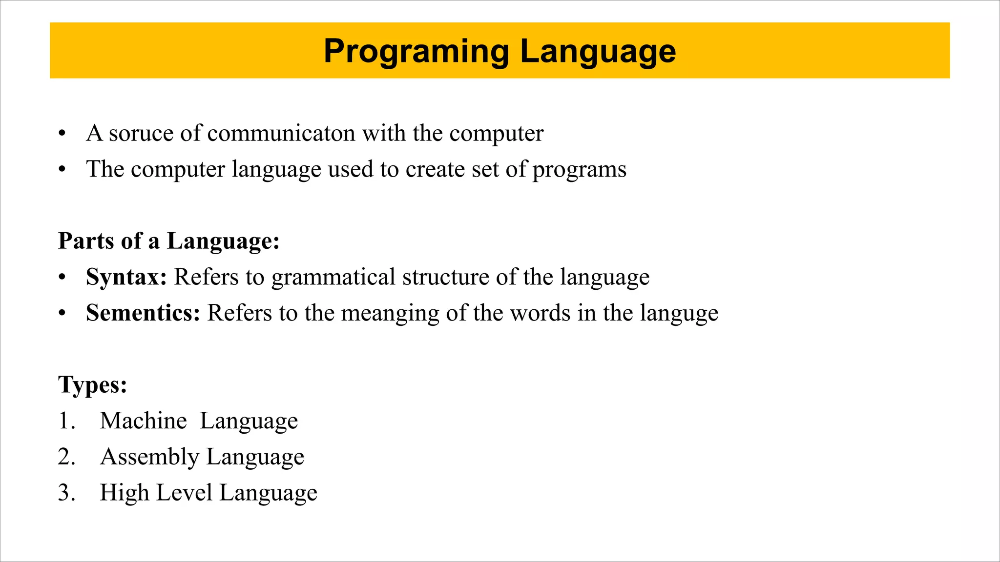 Programing Fundamentals With C Ppt