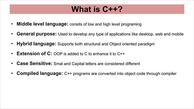 Programing fundamentals with C++ | PPT