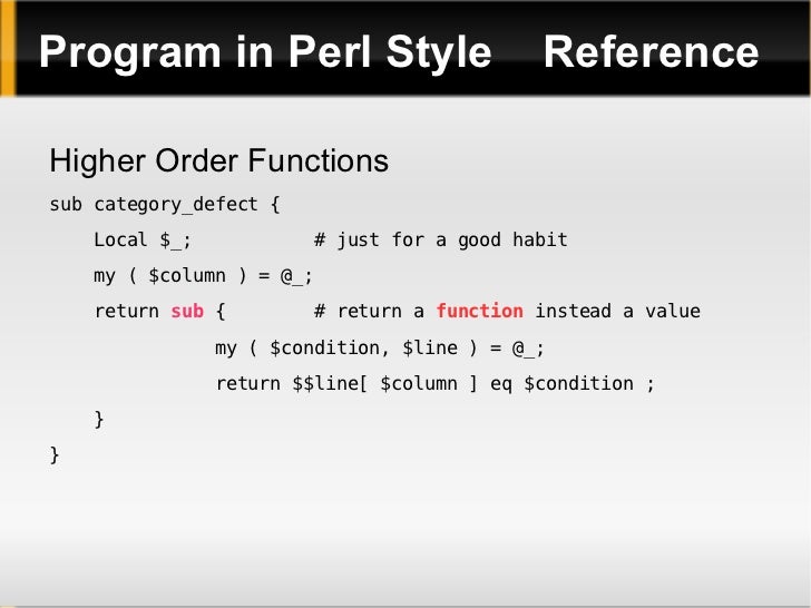 Programming in perl style