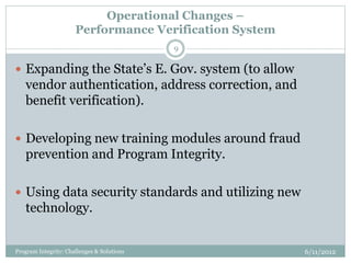 LIHEAP Program Integrity Challenges and Solutions | PPTX