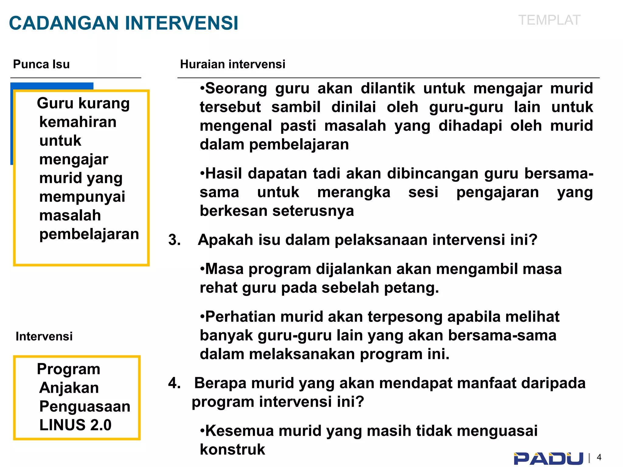 Program intervensi linus 2015 tibu | PPT