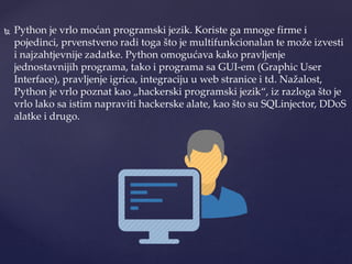 Uvod u programiranje i programski jezik Python | PPTX